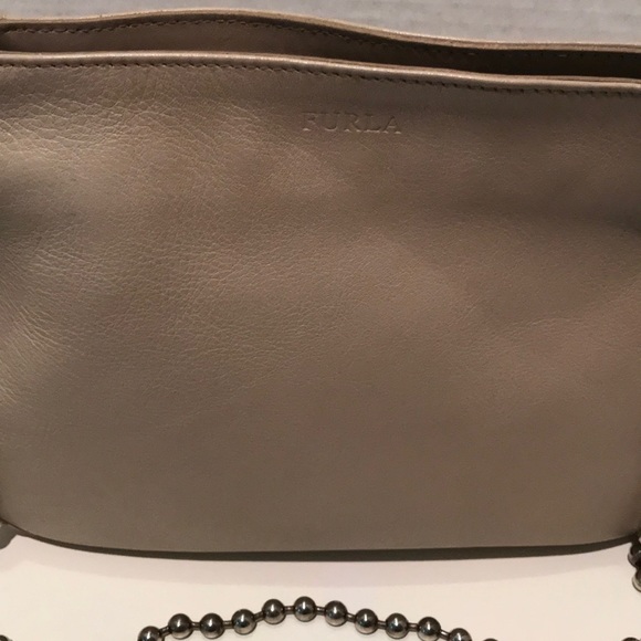 Furla | Bags | Furla Cream Leather Shoulder Bag Chain Strap | Poshmark